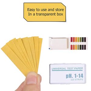 pH Test Strips, 4 Packs of 320 pH. 1-14 Test Paper, Litmus Paper pH Test Strips, pH Balance Test Strips for Women for Water Saliva Urine Soil Testing