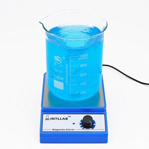 INTLLAB Magnetic Stirrer Stainless Steel Magnetic Mixer with stir bar (No Heating) Max Stirring Capacity: 3000ml