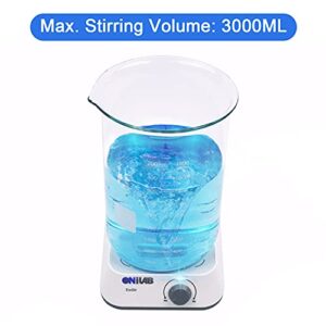 ONiLAB Magnetic Stirrer with 8PCS stir bar Set and stir bar Retriever, Magnetic Mixer Max Stirring Capacity 3000ml(No Heating)