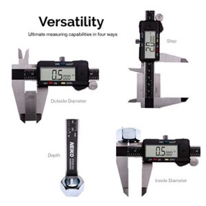 NEIKO 01407A Electronic Digital Caliper | 0-6 Inches | Stainless Steel Construction with Large LCD Screen | Quick Change Button for Inch/Fraction/Millimeter Conversions