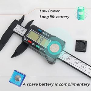 Digital Calipers,Electronic Digital Calipers,YKLSXKC LCD Screen displays 0-6"Caliper Measuring Tool,inch and Millimeter Conversion, Suitable for Jewelry Measurement and 3D Printing