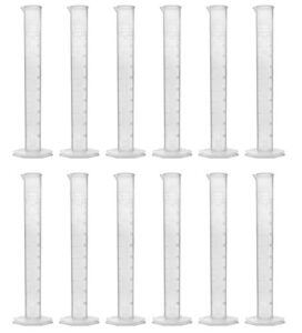 12pk graduated cylinders, 100ml – class b tolerance – octagonal base – polypropylene plastic – industrial quality, autoclavable – eisco labs