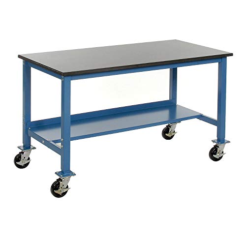 Mobile Lab Workbench, Phenolic Resin Safety Edge, 72"W x 36"D, Blue