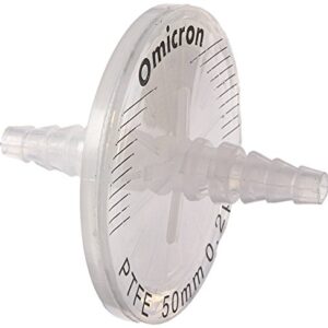 Omicron 200050R PTFE Venting Filter Disc, 60 psi Maximum Operation Pressure, 50 mm, 0.2 µm Sterile, Individually Packed (Pack of 10)