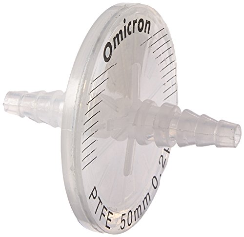 Omicron 200050R PTFE Venting Filter Disc, 60 psi Maximum Operation Pressure, 50 mm, 0.2 µm Sterile, Individually Packed (Pack of 10)