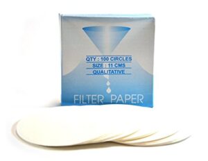 eisco labs premium qualitative filter paper, 11cm dia, medium speed (85 gsm), 10? (10 micron) pore size – pack of 100