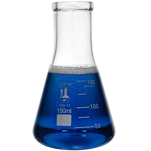 Glass Erlenmeyer Flask Set - 3 Sizes - 50, 150 and 250ml, Karter Scientific