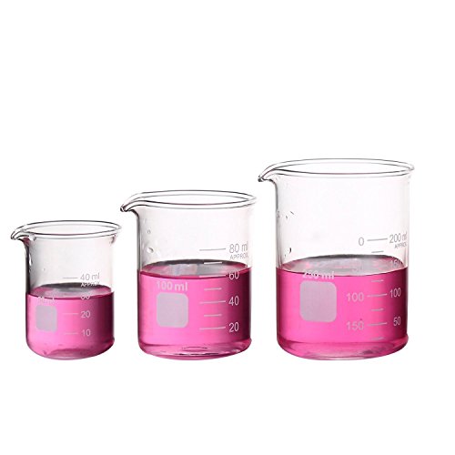 Glass Measuring Low Form Beaker Set 50ml 100ml 250ml Glass Graduated Beaker Set