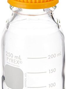 PYREX 250mL Round Media Storage Bottles, with GL45 Screw Cap, Ea