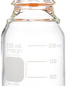 PYREX 250mL Round Media Storage Bottles, with GL45 Screw Cap, Ea