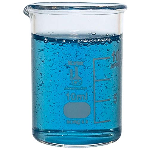 Glass Low Form Beaker Set, 6 Sizes - 10, 50, 100, 250, 500, and 1L, 3.3 Borosilicate Glass, Karter Scientific