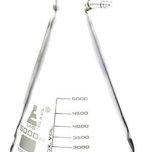 Filtering Flask, 5000ml - Borosilicate Glass - Heavy Walled - Conical Shape, with Integral Side Arm - White Graduations - Eisco Labs