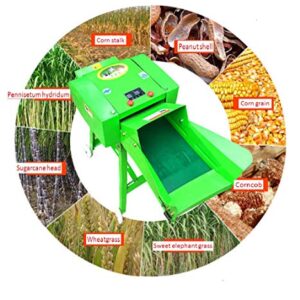 txmachine Hay Cutter Dry-Wet Hay Straw Cutter Forage Crop Crusher 2.2KW Cattle Sheep Feed Processing Machine for Corn Straw,Yellow Bamboo Straw with Motor 4 Blades (red, 220V/50HZ)