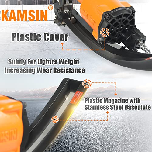 Kamsin M66S Pneumatic Lighter Clinching Clipper Air Power Clinching Gun Hartco Clipper Industrial Clip Tool Vertex Fastening Clipper Gun for Spring Mattress, Car Seat