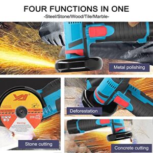 Angle Grinder, Geevorks Grinders Power Tools 12 V Handheld Portable Electric Grinder Machine with 2 Cutting Disc/2PCS 1300mAh Battery