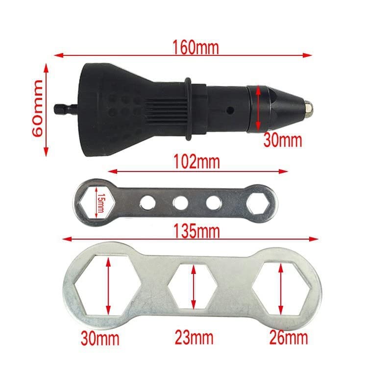 Cordless Rivet Gun Drill Adapter Electric Drill Tool Kit Electric Rivet Nut Riveter Adaptor Insert Nut Hand Power Tool Accessories