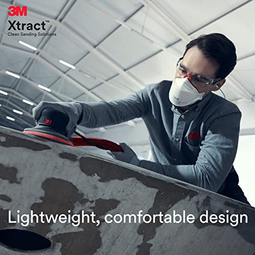 3M Xtract Electric Random Orbital Sander, Ergonomic and Lightweight ROS, 88758, 5 in, Central Vacuum, 3/16 in Orbit, 110V, 350W Motor, Metal Fabrication, Woodworking