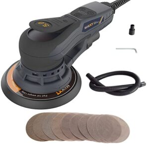 maxxt random orbital sander brushless 350w 3a multi-function variable speed electric corded orbital sanders machine with 10 sanding paper for woodworking, drywall sanding, polishing (5.0mm orbit)