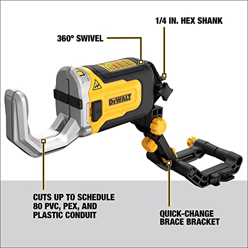 DEWALT IMPACT READY PVC/PEX Cutter with Brace Bracket (DWAPVCIR)