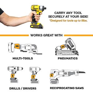 Spider Tool Holster - Expansion Set - Elastic Tool Grip + 2 Adhesive Tool Tabs for Carrying a Power Drill, Driver, Multi Tool, Tape Measure, Hammer, Pneumatic and More from a Spider Tool Holster!