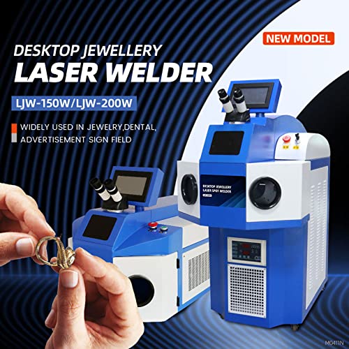 150W Jewelry Spot Welder 40 Joules Laser Jewelry Welder LJW-150W Countertop Gold Silver Laser Welding Machine 220V 1 Phase Desktop Jewelry Repair Tool for Platinum Bracelets 24K Gold