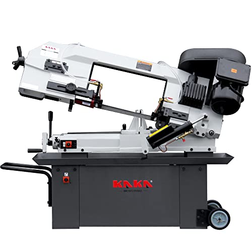 KAKA Industrial BS-912B horizontal bandsaw 9"x12"Horizontal Metal Cutting Band Saw 4 Steps Blade Speed Metal Band Saw, Space Saver Movable Metal Cutting Band Saw 115V&230V Dual Voltage Prewired 1PH