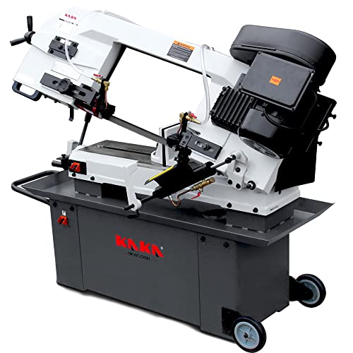 KAKA Industrial BS-912B horizontal bandsaw 9"x12"Horizontal Metal Cutting Band Saw 4 Steps Blade Speed Metal Band Saw, Space Saver Movable Metal Cutting Band Saw 115V&230V Dual Voltage Prewired 1PH