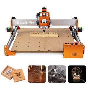 foxalien masuter pro cnc router machine, upgraded 3-axis engraving all-metal milling machine for wood acrylic mdf nylon carving cutting