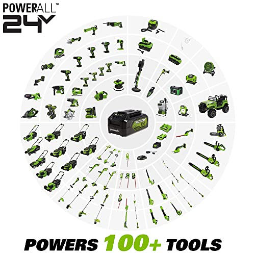 Greenworks 24V Cordless Drill Impact Driver Combo kit, 1/2” Drill & 1/4” Hex Impact Driver Brushless Power Tool Kit, Included 2 Batteries, 1 Charger, 8 pcs Bit Set & Bag