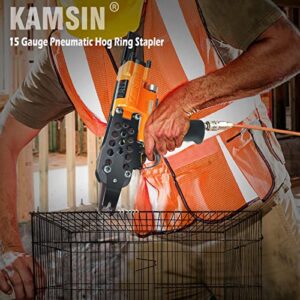 Kamsin K-SC7E 15 Gauge Pneumatic Hog Ring Gun 3/4-Inch Crown Long Nose Air Power C Ring Gun, 7-8mm Closure Diameter Hog Ring Stapler, C Ring Stapler Fencing Tool for Spring Mattress, Cages, Car Seat