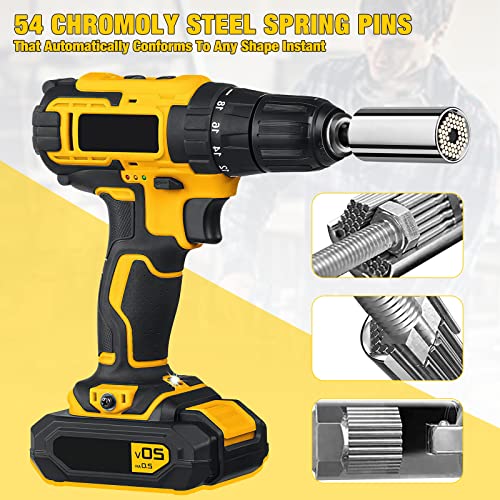 Stocking Stuffers Gifts for Adults Men-Universal Socket Tools Christmas Gifts-Super Socket Tool Set with Power Drill Adapter Grip Cool Stuff Gadgets-Unique Mens Gifts Ideas for Husband,Grandpa,Teens