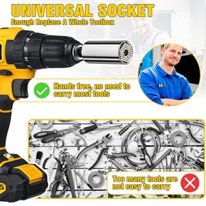 Stocking Stuffers Gifts for Adults Men-Universal Socket Tools Christmas Gifts-Super Socket Tool Set with Power Drill Adapter Grip Cool Stuff Gadgets-Unique Mens Gifts Ideas for Husband,Grandpa,Teens