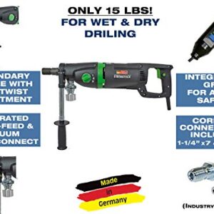 CS Unitec ETN 162/3 P - 6-3/8" Capacity Concrete Core Drill - Wet/Dry Diamond Core Drill - 3-Speed For Concrete, Brick, Block, and Stone - MADE IN GERMANY - 110V