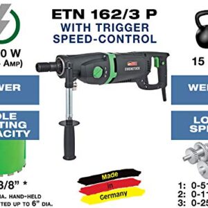 CS Unitec ETN 162/3 P - 6-3/8" Capacity Concrete Core Drill - Wet/Dry Diamond Core Drill - 3-Speed For Concrete, Brick, Block, and Stone - MADE IN GERMANY - 110V