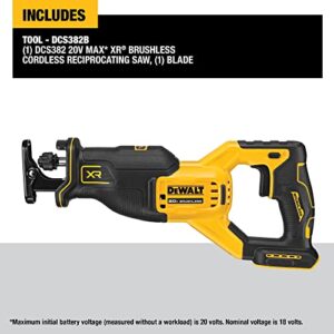 DEWALT DCS382B 20V MAX* XR® Brushless Cordless Reciprocating Saw (Tool Only) , Black