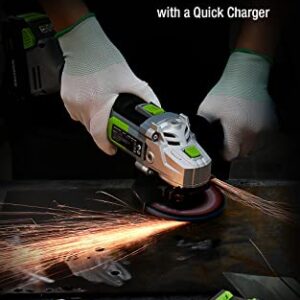 WORKPRO 20V Cordless Angle Grinder Kit, 4-1/2 Inch, Lightweight Angle Grinder Tool w/ 4.0Ah Lithium-Ion Battery & Fast Charger, Ergonomic Button Position for Reducing Hand Pressure