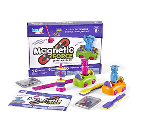 hand2mind-90740 Magnetic Science Kit for Kids 8-12, Kids Science Kit with Fact-Filled Guide, Make Magnets Float and Build a Compass, STEM Toys, 9 Science Experiments