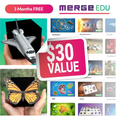 Merge Cube - Augmented & Virtual Reality Science & STEM Toy - Educational Tool - Hands-on Digital Teaching Aids - Science Simulations - Home School, Remote & in Classroom Learning - iOS & Android