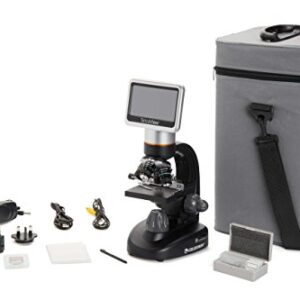 Celestron – TetraView LCD Digital Microscope – Biological Microscope with a Built-In 5MP Digital Camera – Adjustable Mechanical Stage –Carrying Case and 2GB Micro SD Card