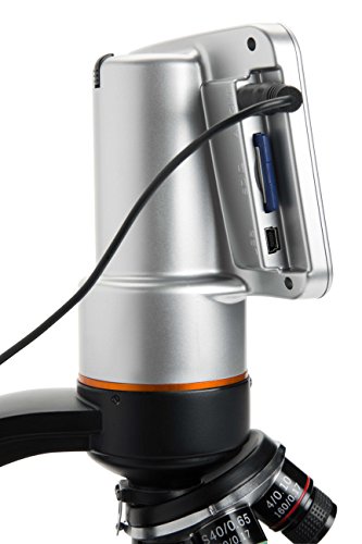 Celestron – TetraView LCD Digital Microscope – Biological Microscope with a Built-In 5MP Digital Camera – Adjustable Mechanical Stage –Carrying Case and 2GB Micro SD Card