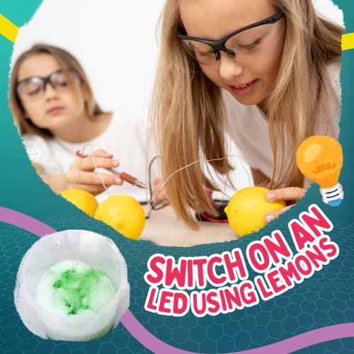 Playz Explosive Kitchen Lab Educational Science Kit for Kids Age 8-12 with 26 Science Experiments to Make Citrus Rockets, Sour LED Lights & More - Chemistry Set Toys for Boys, Girls, Teenagers & Kids