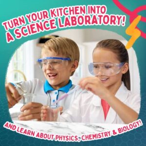 Playz Explosive Kitchen Lab Educational Science Kit for Kids Age 8-12 with 26 Science Experiments to Make Citrus Rockets, Sour LED Lights & More - Chemistry Set Toys for Boys, Girls, Teenagers & Kids