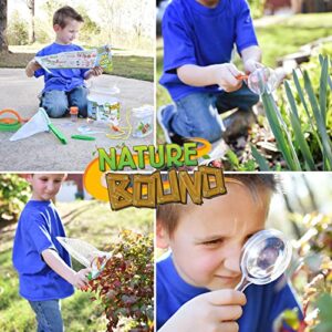 Nature Bound Bug Catcher with Habitat Bucket and 7 Piece Nature Exploration Set - Includes Critter Box, Activity Booklet, Net, Magnifier, Tweezers, Jar, Petri Dish, and More