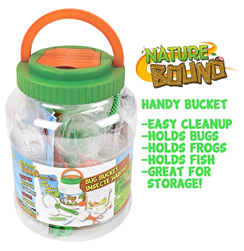 Nature Bound Bug Catcher with Habitat Bucket and 7 Piece Nature Exploration Set - Includes Critter Box, Activity Booklet, Net, Magnifier, Tweezers, Jar, Petri Dish, and More