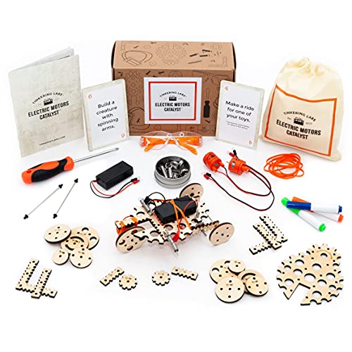 Tinkering Labs Robotics Engineering Kit | Designed by Scientists in USA | 50+ Parts | 10+ STEM Projects For Kids 8-12 | Learn Electronics, Science | Grow Creativity, Grit | Great DIY Inventor Toy Gift