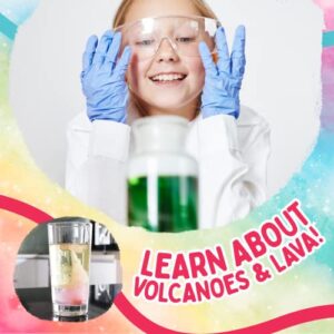 Playz Explosive Rainbow Volcano Kit for Kids with 23+ Science Chemistry Set Activities & Experiments, Glow in The Dark Learning & Education Toys, & Earth Science Kits for Kids Age 8-12, Boys, & Girls