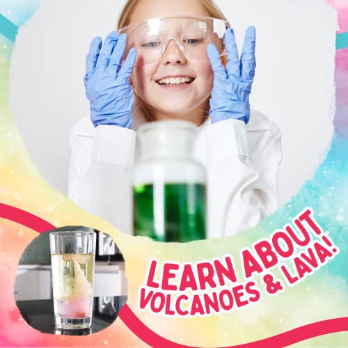 Playz Explosive Rainbow Volcano Kit for Kids with 23+ Science Chemistry Set Activities & Experiments, Glow in The Dark Learning & Education Toys, & Earth Science Kits for Kids Age 8-12, Boys, & Girls