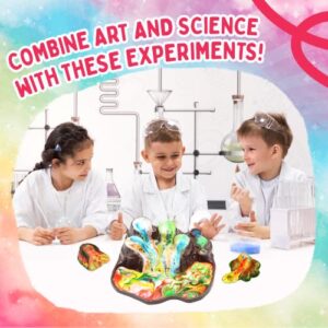 Playz Explosive Rainbow Volcano Kit for Kids with 23+ Science Chemistry Set Activities & Experiments, Glow in The Dark Learning & Education Toys, & Earth Science Kits for Kids Age 8-12, Boys, & Girls