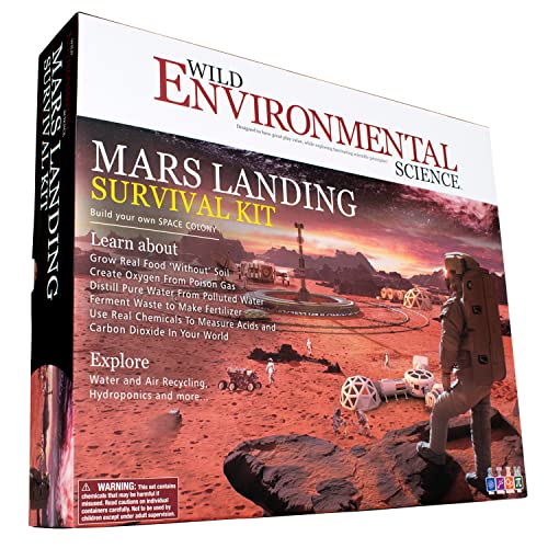 WILD ENVIRONMENTAL SCIENCE Mars Landing Survival Kit - Kids Plant Growing Terrarium Kit – Ages 8+ - Grow Food & Build an Earth-Like Environment on Mars - Seeds Included