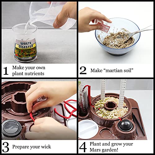 WILD ENVIRONMENTAL SCIENCE Mars Landing Survival Kit - Kids Plant Growing Terrarium Kit – Ages 8+ - Grow Food & Build an Earth-Like Environment on Mars - Seeds Included